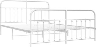 Generic Bettgestell mit Kopfteil aus Metall, Kopfteil f&uuml;r Doppelbett, R&uuml;ckenlehne f&uuml;r Bett, (schwarz, 120 x 190 cm) (183 x 213 cm)