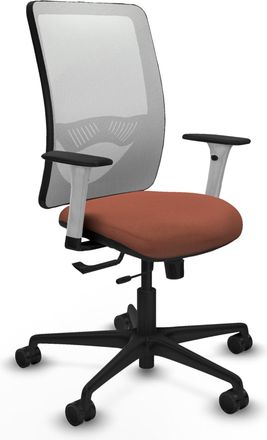 Piqueras y Crespo Schreibtischstuhl Zulema in Beige und Wei&szlig;, mit schwarzen und wei&szlig;en Armlehnen, h&ouml;henverstellbare Lendenwirbelst&uuml;tze, ausgestattet mit Syncro/Traslack