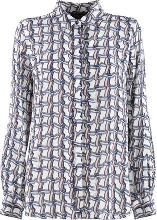 Nenette Chemisier en viscose &agrave; imprim&eacute; g&eacute;om&eacute;trique - Femme - Blouses et Chemises - Noir - Taille: 42 FR