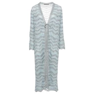 D.exterior Femme, Pulls, Bleu, Taille: 38 FR Long Cardigan