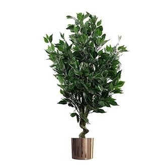 Leaf Ficus Pflanzgef&auml;&szlig;, realistisch, gemischte Materialien, 110 cm, immergr&uuml;nes Kupfer