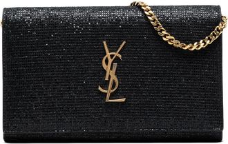 Saint Laurent Hobo Bags - Glitter Galactica Monogram Wallet on Chain - Gr. unisize - in Schwarz - f&uuml;r Damen
