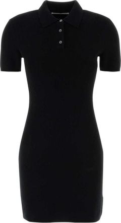 Alexander Wang Femme, Robes, Noir, Taille: 40 FR Ribbed Knit Polo Dress