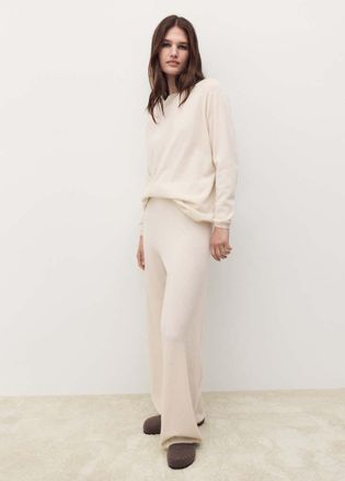 Mango Pull-over 100 % cachemire blanc cass&eacute; - Femme - S - MANGO