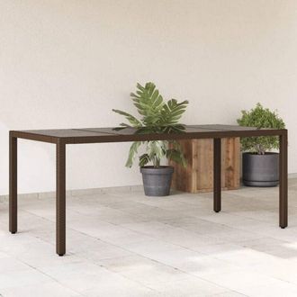 vidaXL Gartentisch mit Glasplatte Braun 190x90x75 cm Poly Rattan - Vidaxl
