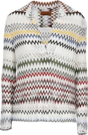 Missoni Femme, Blouses et Chemises, Multicolore, Taille: 36 FR Blouse Zigzag en Coton et Viscose