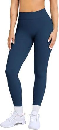 Generic Legging en tricot pour femme avec taille, respirant, pour les activit&eacute;s de plein air comme la course, le fitness et le yoga, Marine, XXL