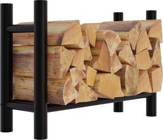 Clp Kaminholzregal Medya I Robuster Kaminholzst&auml;nder Schwarz Metall I In 5 Gr&ouml;&szlig;en Verf&uuml;gbar I Stapelhilfe F&uuml;r Brennholz, Gr&ouml;&szlig;e:30x80x60 cm, Form:rund