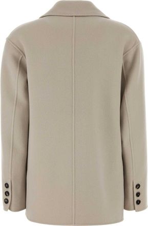 Max Mara Pale Beige Exterior: Virgin Wool Giacche E Gilet Jacket