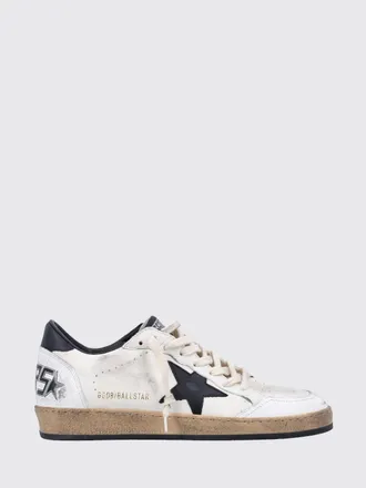 Golden Goose Baskets Ball Star en cuir craquel&eacute; &agrave; effet us&eacute;