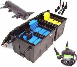 Apex SET 3-fach: Filter 55B 90000l mit UVC 24W Lampe incl. Teichpumpe 4600 Fischteich