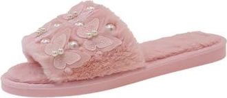 Generic Pantoufles chaudes &agrave; bout ouvert pour femme - &Eacute;l&eacute;gantes et respirantes - L&eacute;g&egrave;res - Antid&eacute;rapantes - &Eacute;l&eacute;gantes - Confortables - Pour lint&eacute;rieur et lext