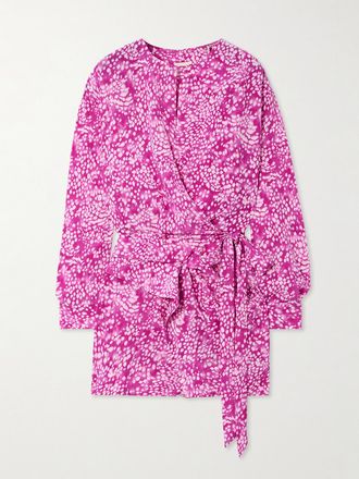 Isabel Marant Minikleid Aus Cr&ecirc;pe Aus Einer Bedruckten Seidenmischung Mit Raffungen - Pink