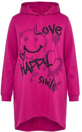 Angel Of Style Sweatshirt Hoodie oversized Smiley-Motiv mit Schriftzug
