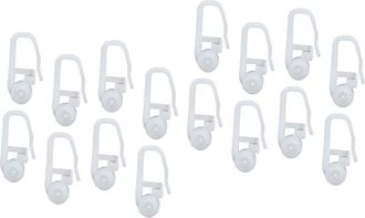 TOPBATHY 2 S&auml;tze Universal-Vorhang-Rollo-schiebehaken Spezielle Bettvorhanghaken Wei&szlig; Einfache Installation 50 St&uuml;ck * 2