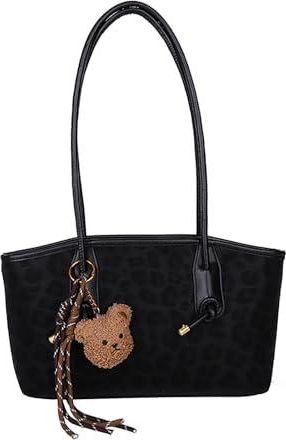 Generic Sac bandouli&egrave;re en PU imprim&eacute; l&eacute;opard, fourre-tout d&eacute;contract&eacute; grand format pour femmes