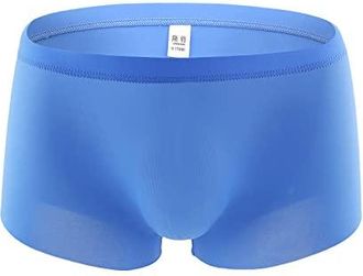 Generic Slip d&eacute;contract&eacute; sans trace, solide, pour homme, slips ultra fins, boxers confortables &agrave; bretelles, sous-v&ecirc;tements pour homme, bleu, XL taille courte