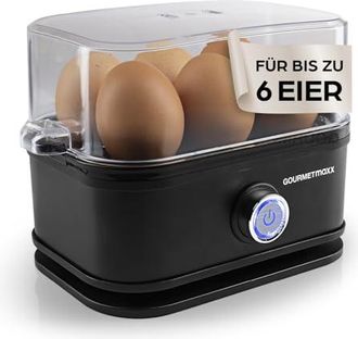 Gourmetmaxx Eierkocher f&uuml;r 6 Eier | Egg Boiler mit Eierstecher im Messbecher | Egg Cooker mit 3 H&auml;rtegraden - f&uuml;r jeden Eierbecher das Passende | Design Eierkoche