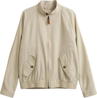 GANT Homme, Vestes, Blanc, Taille: S Veste Harrington en M&eacute;lange de Lin