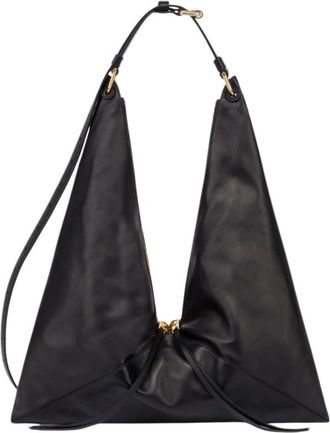 Moschino Nappa Leder Hobo Bag - - Bags - Damen - Schwarzk - ONE SIZE