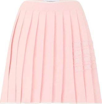 Thom Browne Femme, Jupes, Rose, Taille: 36 FR Mini-jupe pliss&eacute;e