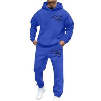 Generic Y2K Surv&ecirc;tement 2 pi&egrave;ces pour homme avec sweat &agrave; capuche et pantalon de jogging imprim&eacute; Surv&ecirc;tement respirant Activewear Tracksuit avec fermetures &eacute;cl