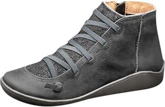 Generic Bottines pour femme - Soutien de la vo&ucirc;te plantaire - Talon bas - Tendance - D&eacute;contract&eacute;es - Chaussures de marche en plein air - Confortables - Imperm