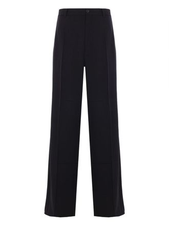 Balenciaga Wool-Blend Tailored Trousers - Black