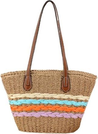 Generic Sac cabas d&eacute;t&eacute; 2025 pour femme, sac cabas en paille, sac de plage, sac bandouli&egrave;re, sac &agrave; main tress&eacute;, sac &agrave; main pour les vacances d&eacute;t&eacute;