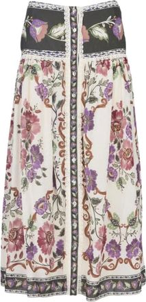 Farm Rio Farm Rio, Femme, Jupes, Multicolore, Taille: 40 FR Rococo Midi Skirt