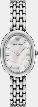 Emporio Armani Montre femme en acier inoxydable &agrave; 2 aiguilles - Argent&eacute;