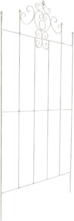 Clp Rankgitter Metall 170 cm hoch Paula, stabile Rankhilfe für Kletterpflanzen, Rankzaun in Landhausstil, Farbe:antik weiß
