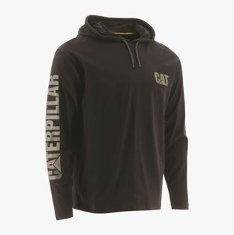 CAT 1510425 Herren Baumwolle Kapuzenlangarmshirt Schwarz
