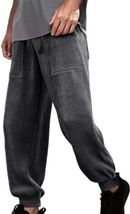 Generic Pantalon Jogging Homme Coton Pantalons de Sport D&eacute;contract&eacute; Pantalon Harem Homme en Lin D&eacute;contract&eacute; avec Cordon de Serrage Taille &Eacute;lastique Pantalon Y