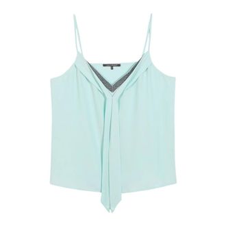 Luisa Cerano Seidenmischungs-Camisole-Top mit funkelnden Strasssteinen - - Tops - Damen - Gr&uuml;n - XS