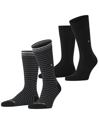 Burlington 2er Pack Socken mit Ringelstreifen und Uni in