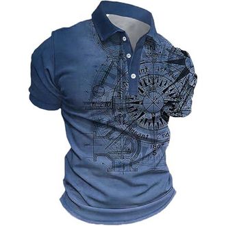 Generic Polo pour homme - D&eacute;contract&eacute; - Imprim&eacute; - Manches courtes - Pour le travail quotidien et les excursions - Confortable et polyvalent - Convient pour le