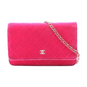 Chanel Pre-owned Quilted Velvet Chain Wallet - - Pre-owned - Damen - Rosa - ONE SIZE