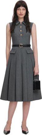 Self Portrait Femme, Robes, Gris, Taille: 40 FR Pleated Midi Dress