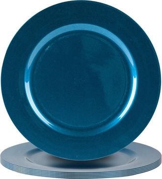 Argon Tableware Metallic Ladeplatten - 33cm - Blau - 6. Packung