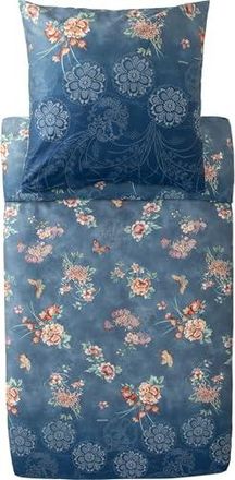 Bassetti ESPERIDI Bettwäsche + 2 Kissenhüllen aus 100% Baumwollsatin in der Farbe Petrol B1, Maße: 200x200 + 2 K 80x80 cm - 9333283