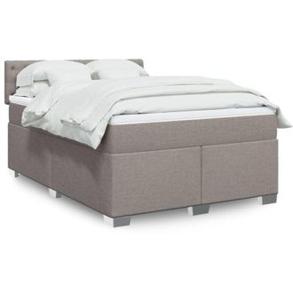 vidaXL Boxspringbett mit Matratze Taupe 160x200 cm Stoff vidaXL