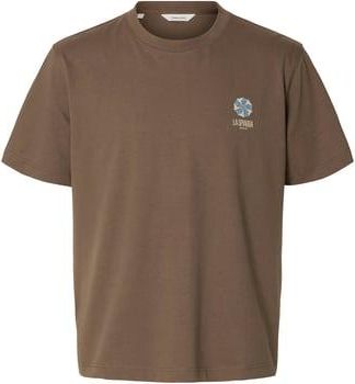 Selected T-shirt imprim&eacute; &agrave; col rond en coton