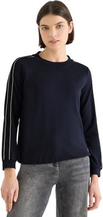 Cecil T-Shirt avec d&eacute;tails adh&eacute;sifs universels - Bleu - Taille S