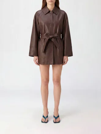 Parosh Kurze Hemdjacke P. A.R. O.S. H. aus Lammleder mit Bindeg&uuml;rtel in der Taille