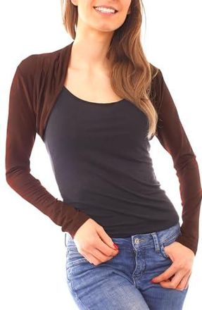 Easy Young Fashion Bol&eacute;ro - Femme Taille unique - marron - Taille unique