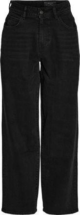 Noisy May Damen Nmjosie Hw Baggy Jeans Az385Bl Noos, Black Denim, 28W / 32L EU