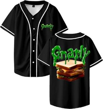 Generic Katseye Gnarly Merch Veste de baseball en jersey à manches courtes pour homme et femme, Noir, 3XL