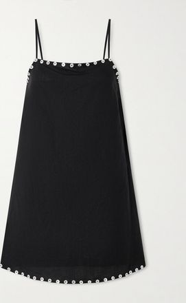 Staud Laura Minikleid Aus Einer Leinenmischung Mit Knöpfen - Schwarz