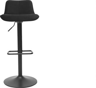 Miliboo Boost Barhocker, verstellbar, 360&deg; drehbar, Schwarz, aus Samt und Metall, 2 St&uuml;ck